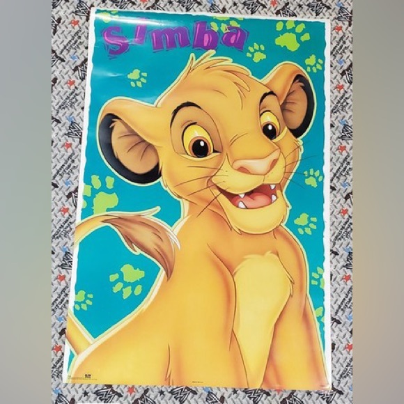 Disney | Art | Vintage Laminated Lion King Simba Movie Poster | Poshmark